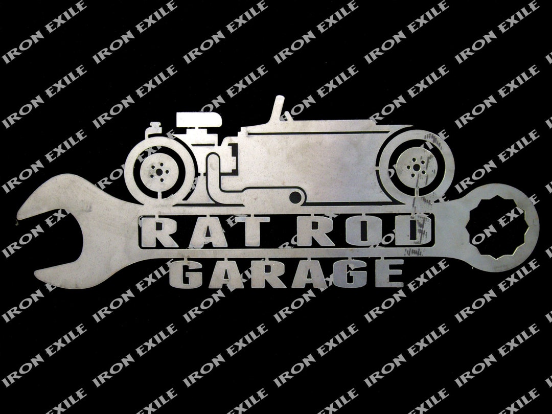 Rat Rod Garage Sign With Custom Truck Metal Wall Art Decor Hot Street ...