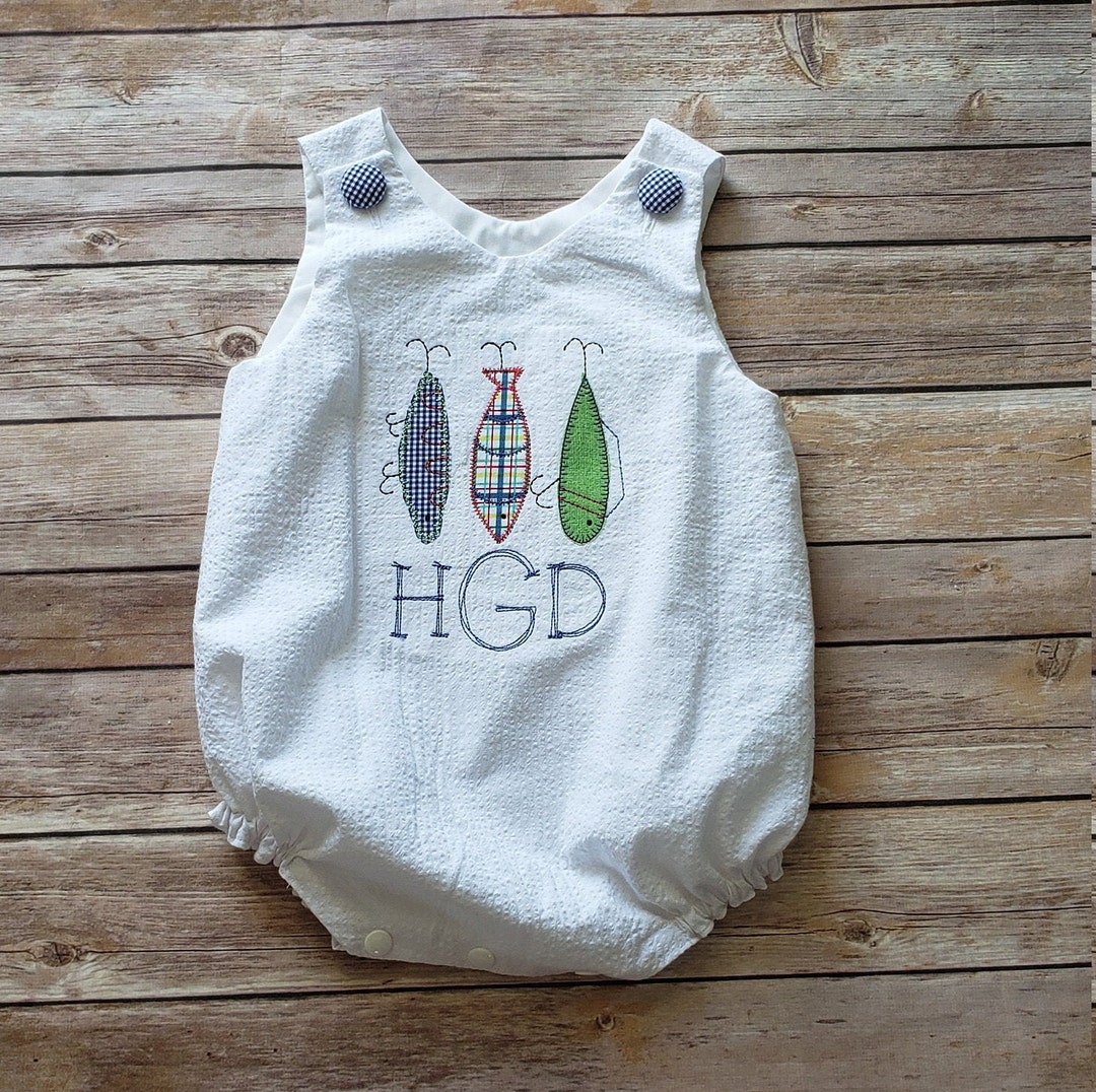 Custom Bubble With Fishing Lure Design and Monogram, Handmade Lined ...