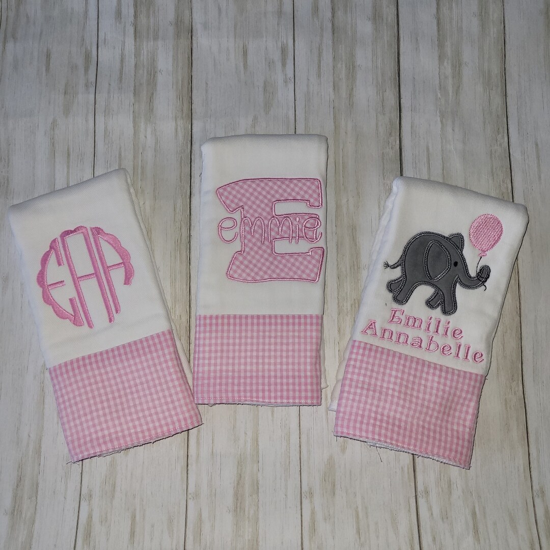 Burp Rag Set, Girl Burp Rag, Burp Cloth Set, Girl Burp Cloth, Custom ...