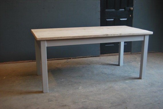 Vintage Kitchen or Dining Table Made From Reclaimed Timber - Square Leg ...