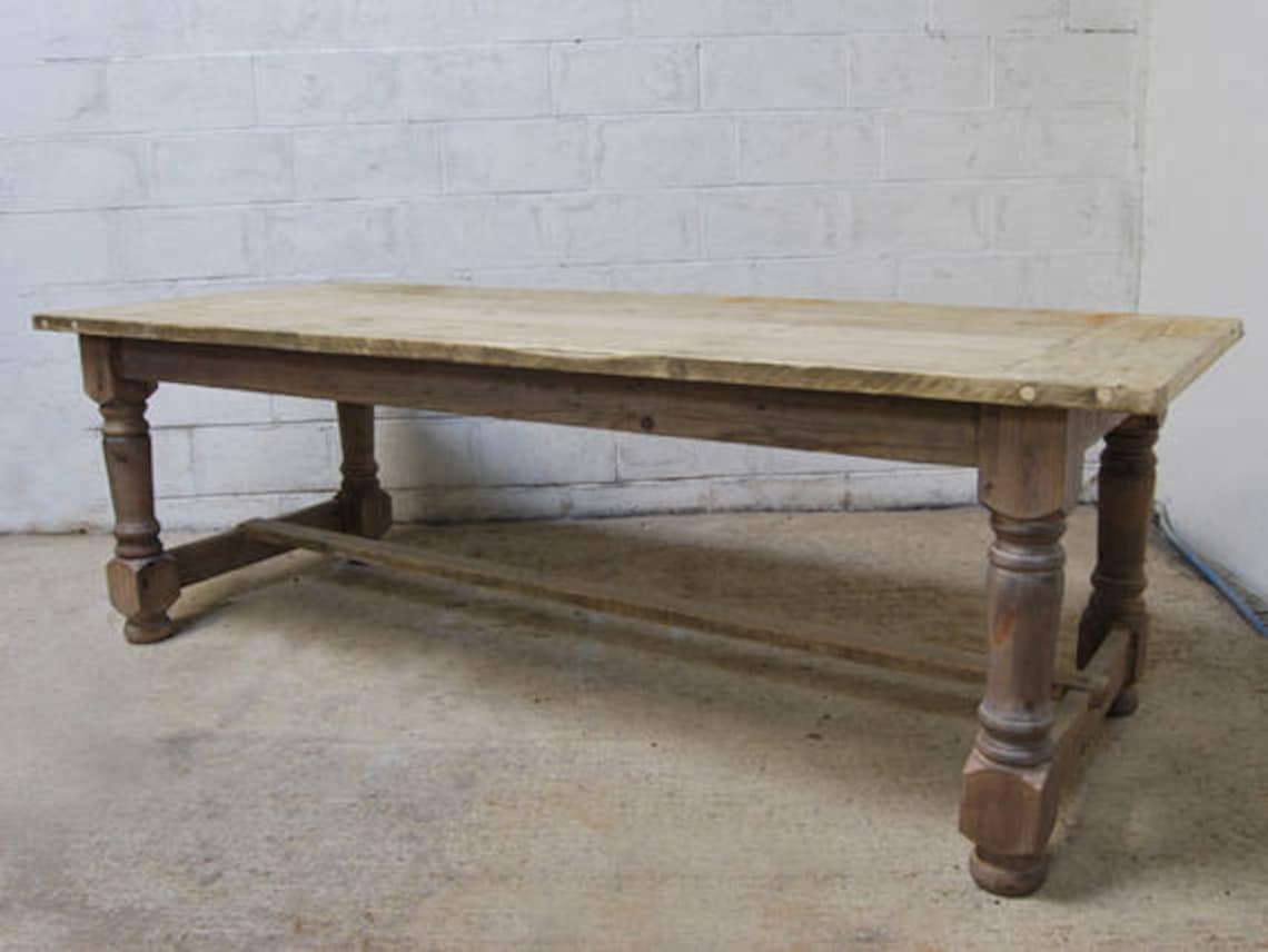 Vintage Kitchen/dining Turned Leg Refectory Table Made From - Etsy UK