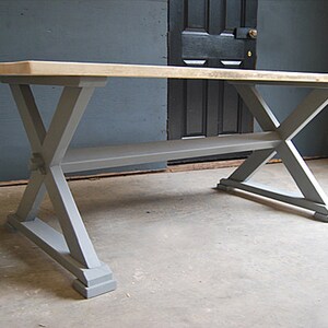 Vintage Kitchen or Dining X Frame Rustic Table Made From Reclaimed ...