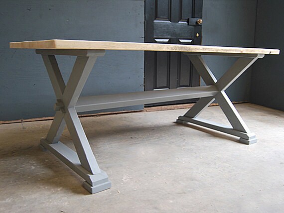 Vintage Kitchen or Dining X Frame Rustic Table Made From - Etsy UK