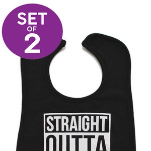 2 X AWARD WINNING Funny Baby Bibs / Hip Hop Bib Straight Outta - Etsy
