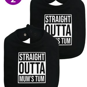 2 X AWARD WINNING Funny Baby Bibs / Hip Hop Bib Straight Outta Mum's ...
