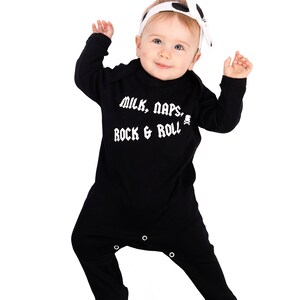 ROCK Baby Sleepsuit Cool Milk, Naps, Rock & Roll Infant Outfit Rock ...
