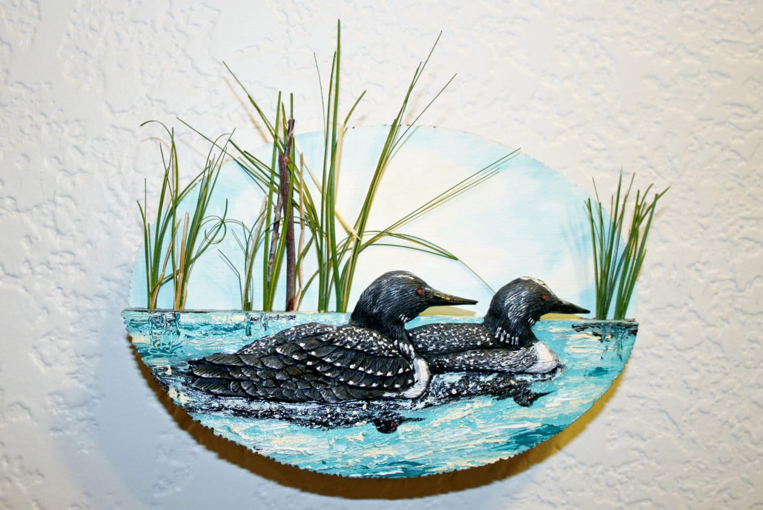 Woodcarving of Common Loons Wall Hanging - Etsy