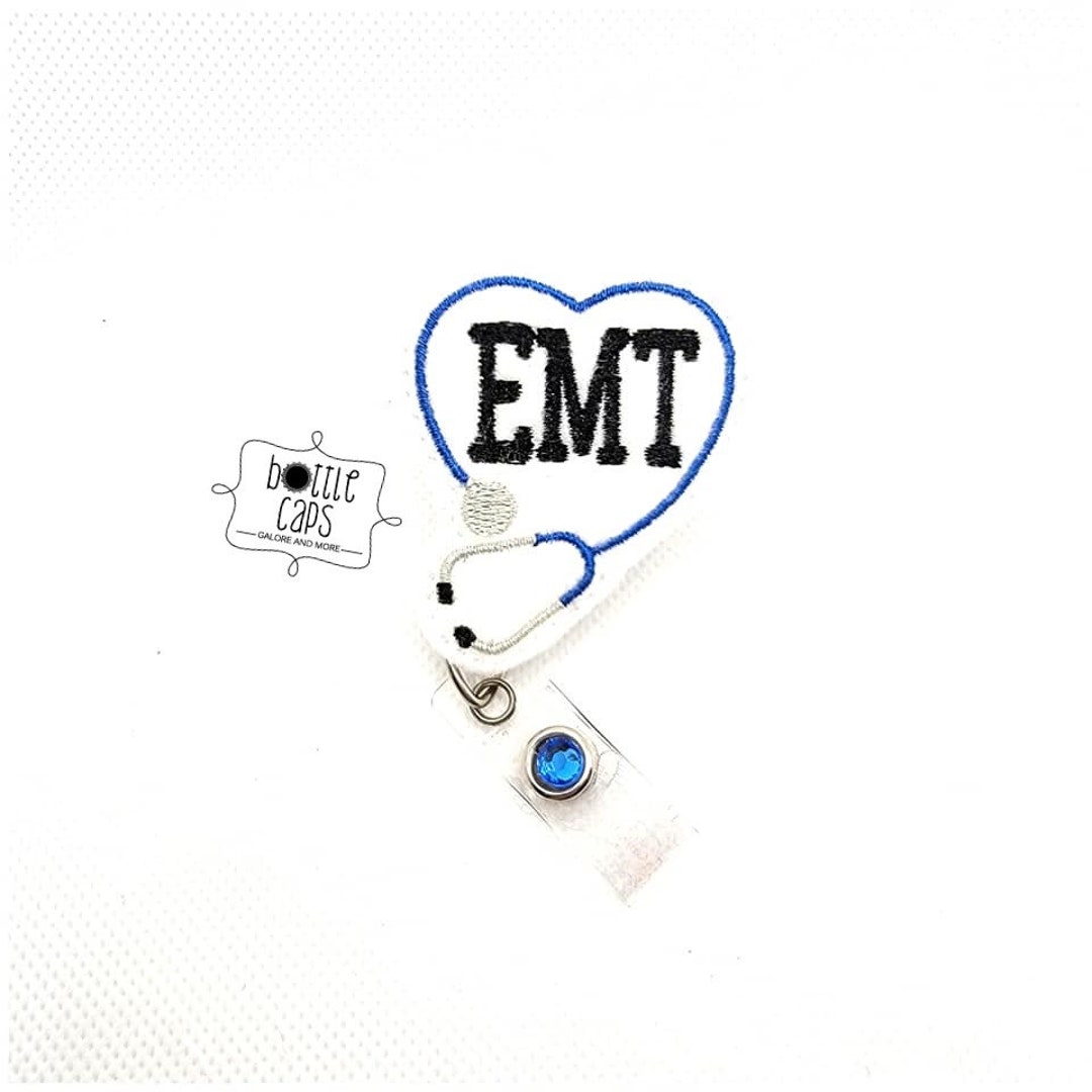 EMT Stethoscope Heart Felt Retractable Badge Reel - Etsy