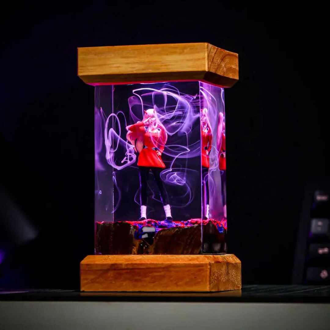 Darling in the Franxx Zero Two Epoxy Resin Wood Lamp Night Light Unique ...
