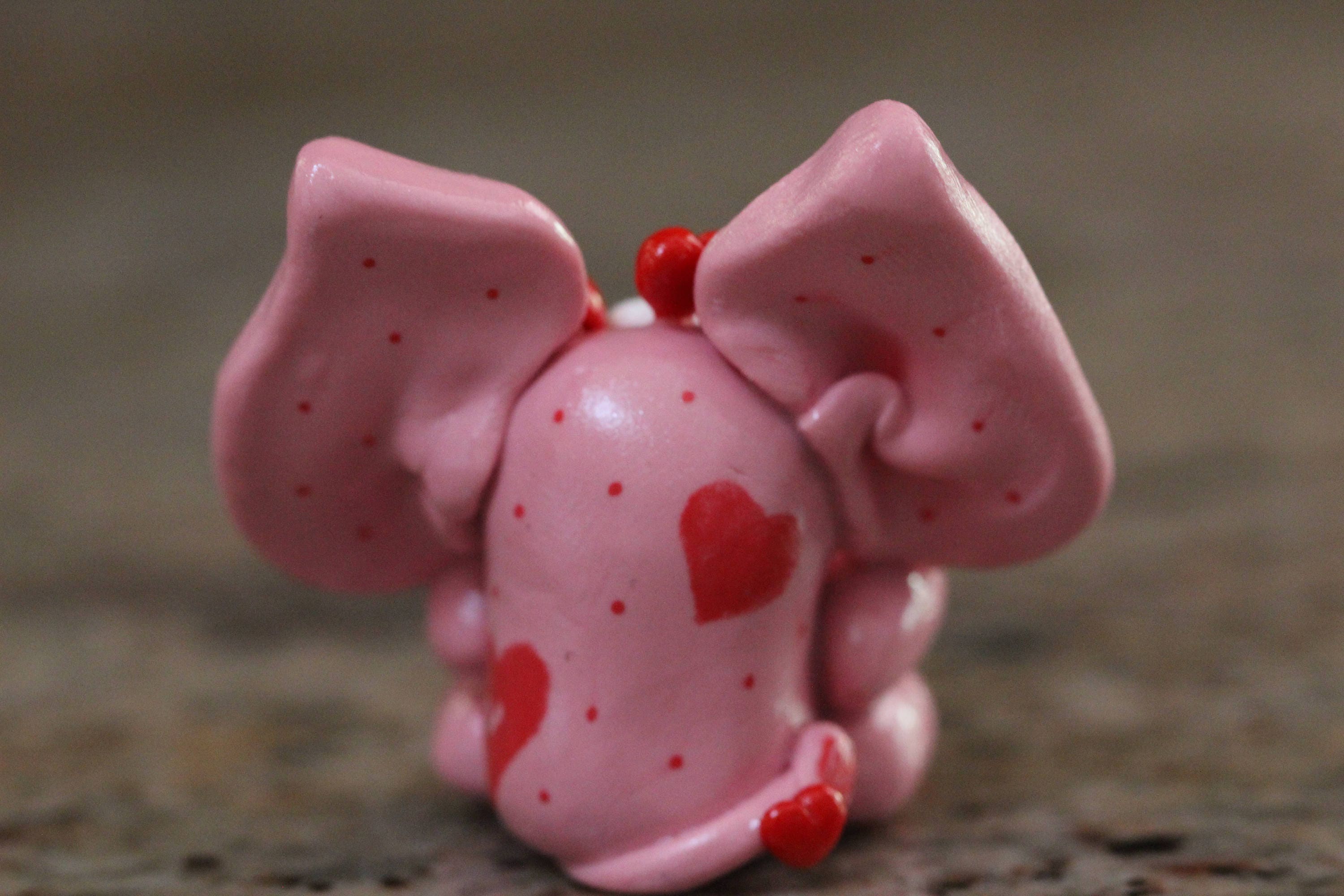 Ellie the Love Elephant: Polymer Clay Miniature Figurine - Etsy
