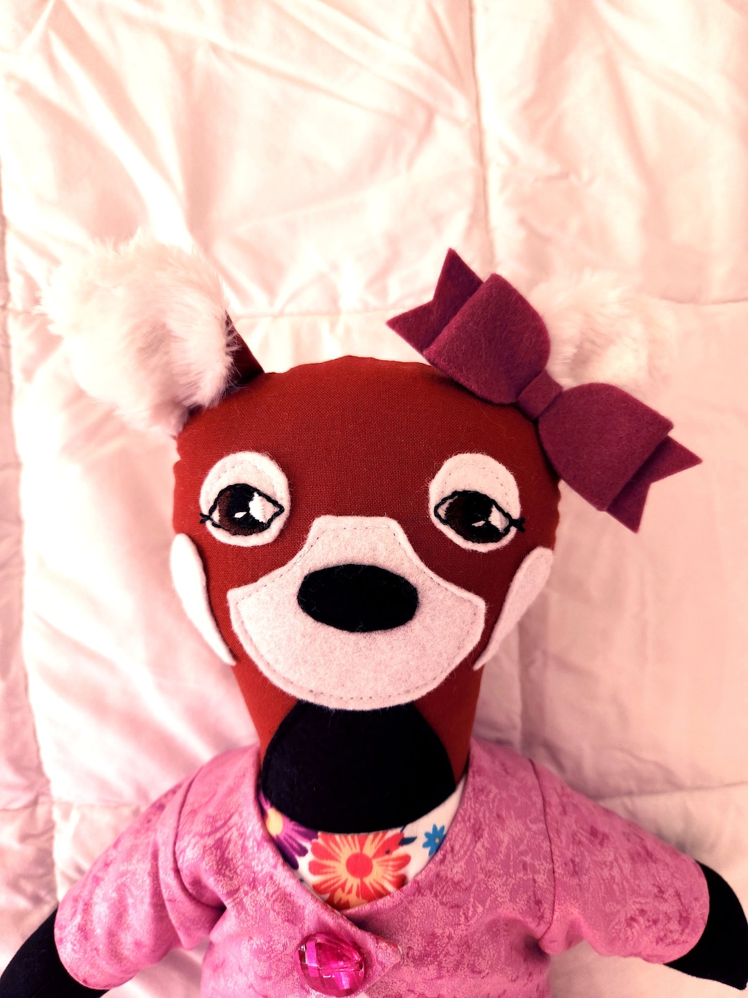 Handmade Red Panda Doll: Cotton & Wool Felt, Collectible Heirloom - Etsy