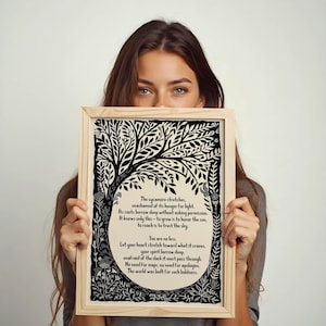 Tree Art Print, Inspirational Wall Art With Quote, Black and White Art ...