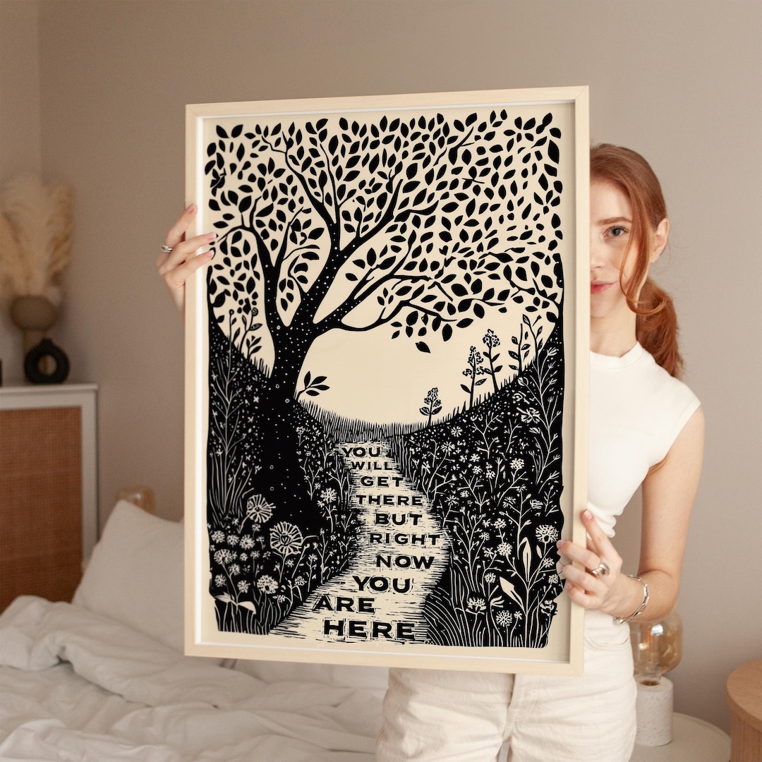 You Are Here Inspirational Art, Empowerment Wall Print, Motivational ...