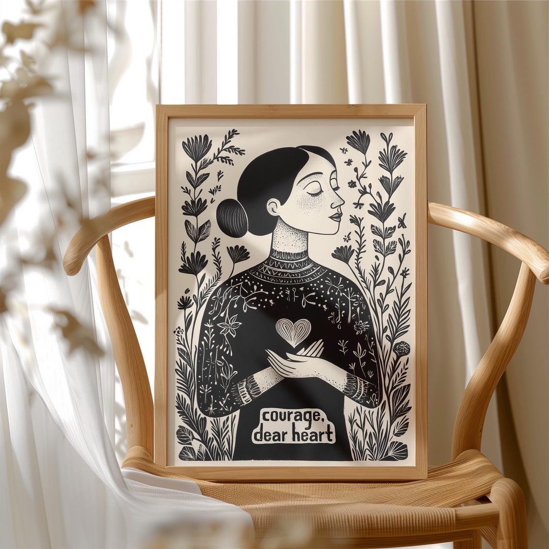 Inspirational Courage Art Print, C.S. Lewis Quote Wall Art, Feminist ...