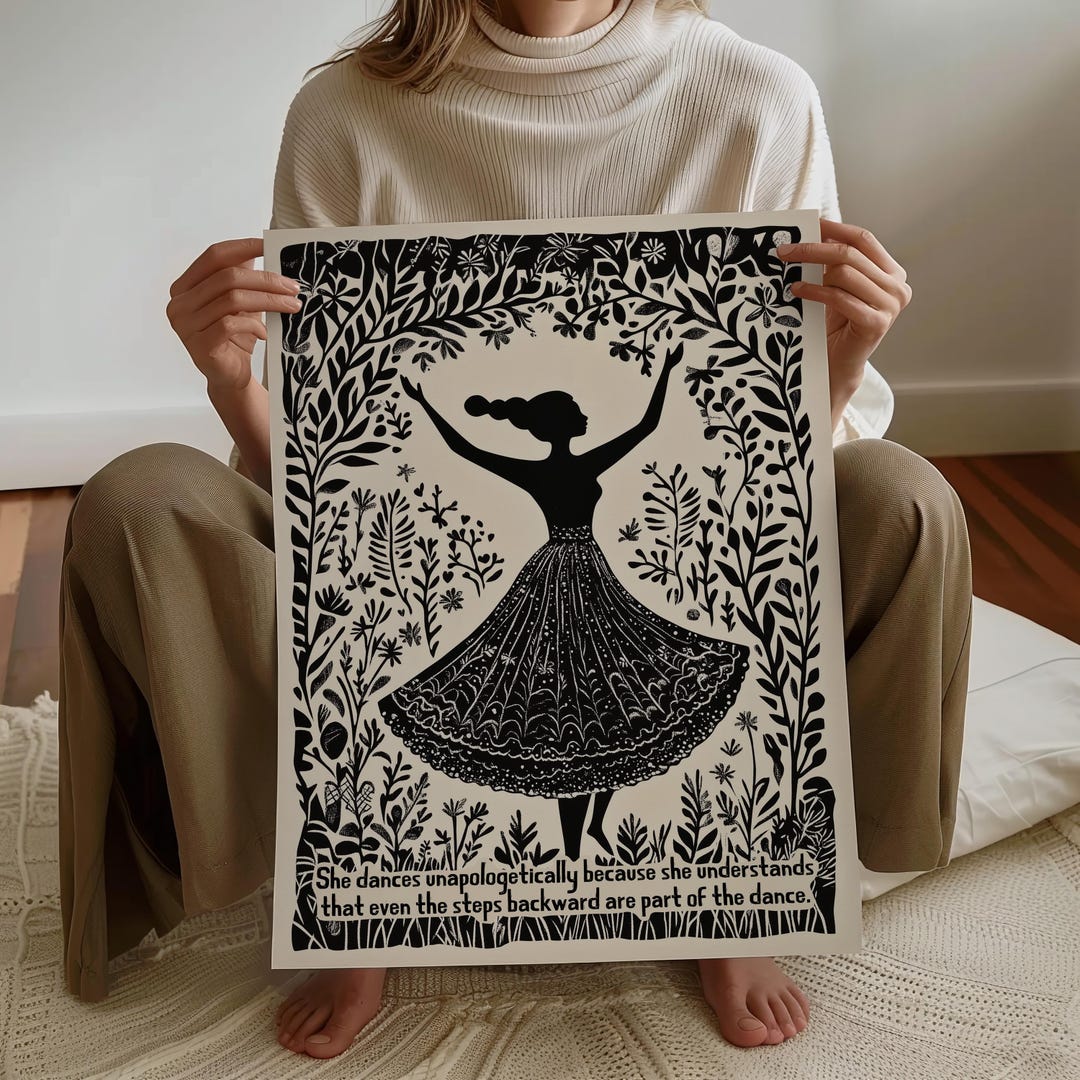 She Dances Unapologetically Print, Inspirational Dance Quote Wall Art ...