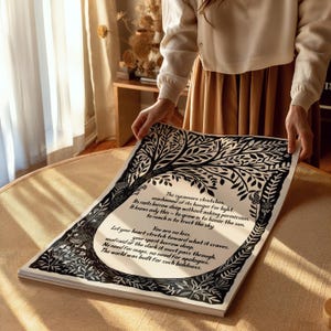 Tree Art Print, Inspirational Wall Art With Quote, Black and White Art ...