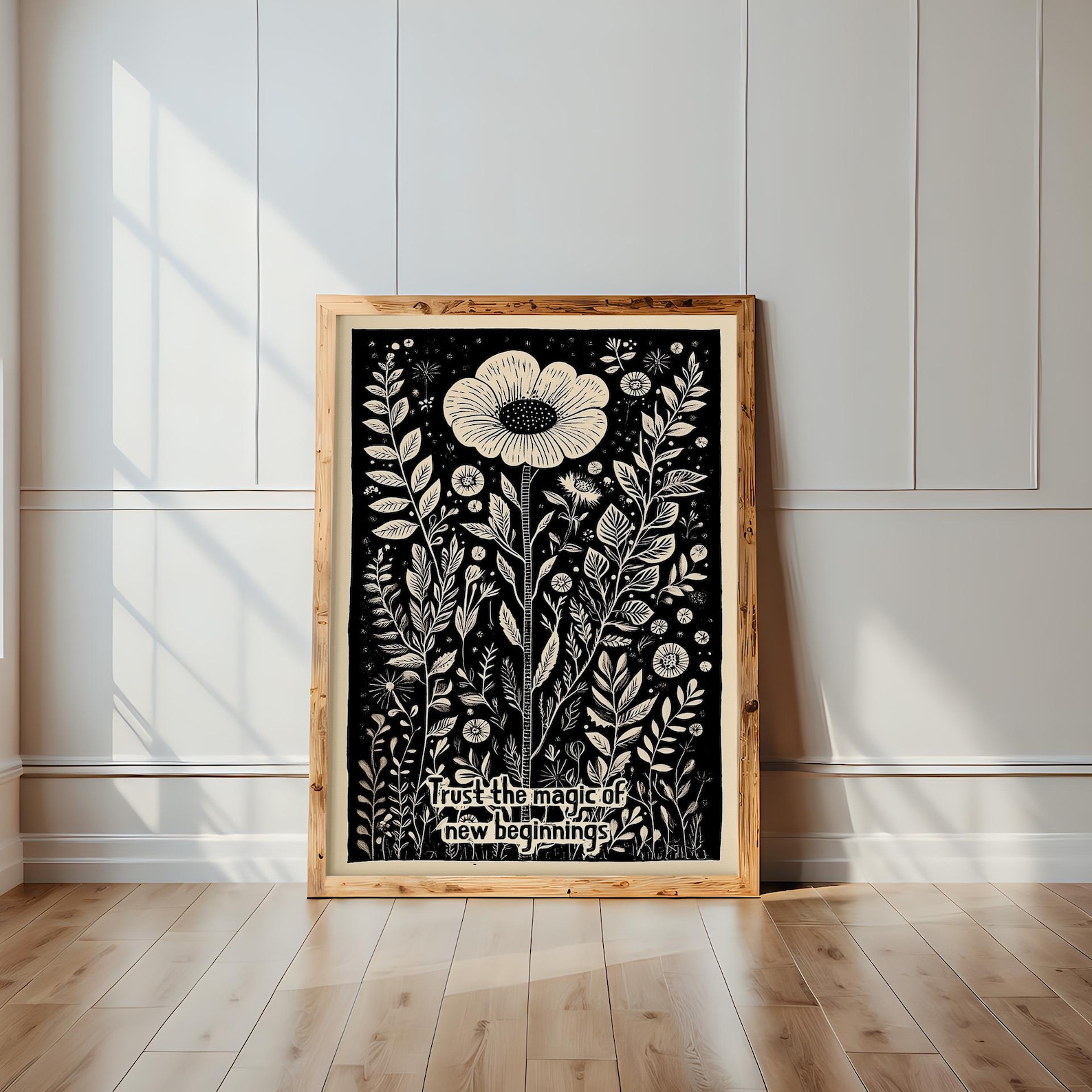 New Beginnings Art Print, Inspirational Quote Wall Art, Botanical Decor ...