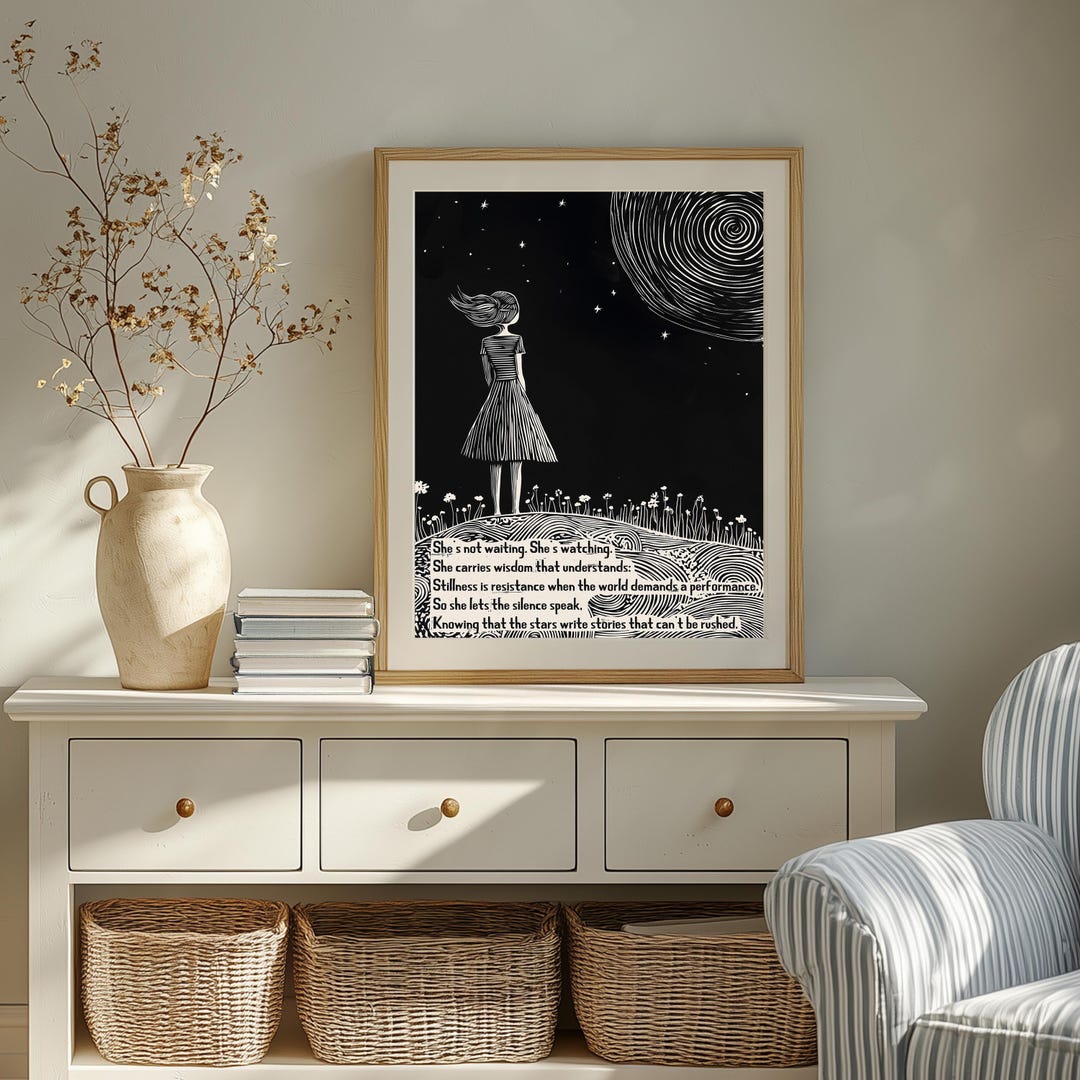 Celestial Feminist Print, the Watcher Wall Art, Inspirational Quote ...
