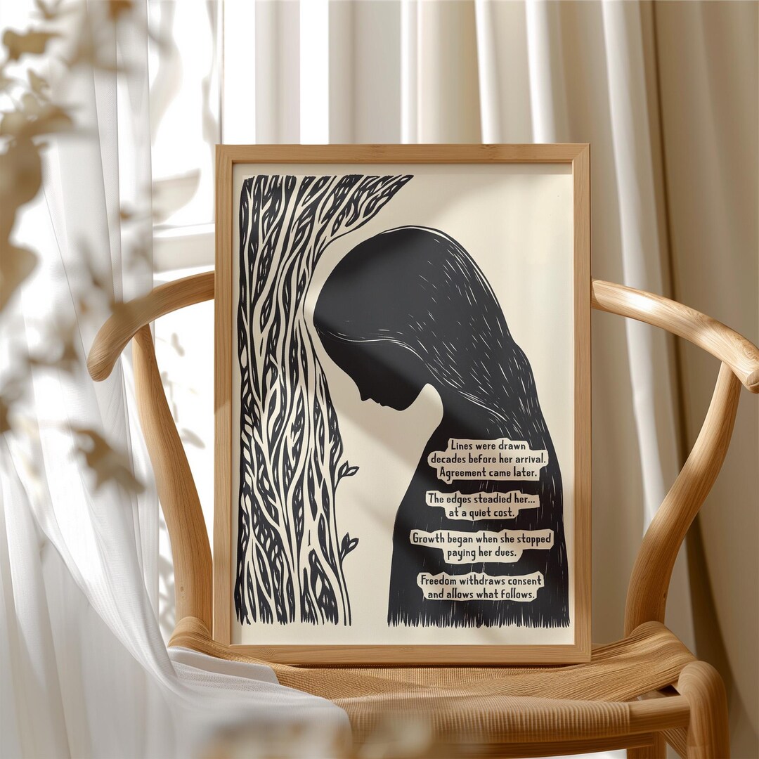 Agreement Came Later Feminist Art Print, Black and White Silhouette ...