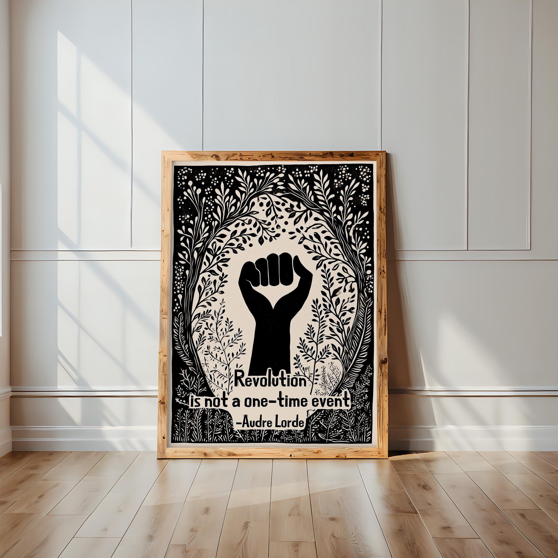 Feminist Wall Art Print, Audre Lorde Quote, Revolution is Not a One ...