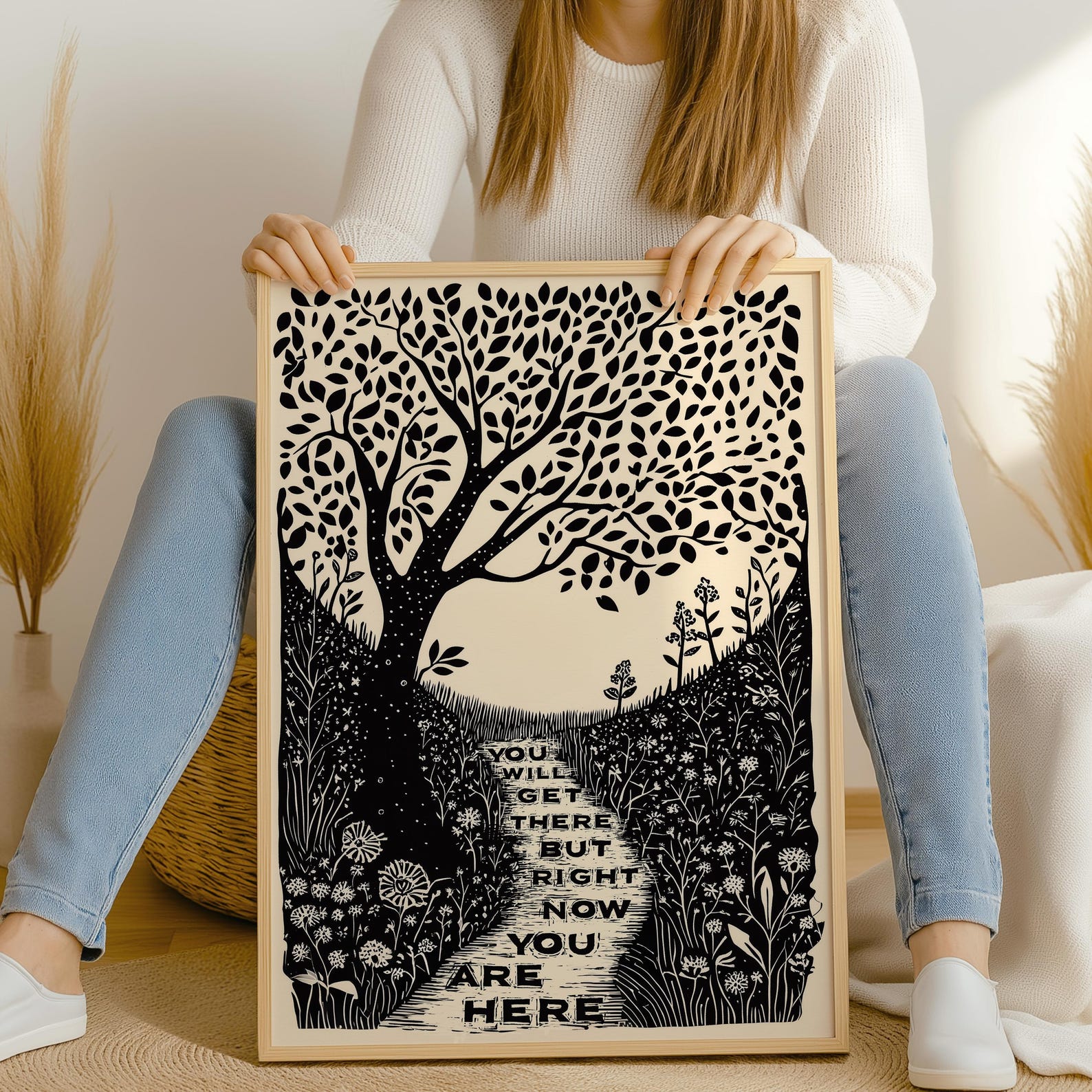 You Are Here Inspirational Art, Empowerment Wall Print, Motivational ...