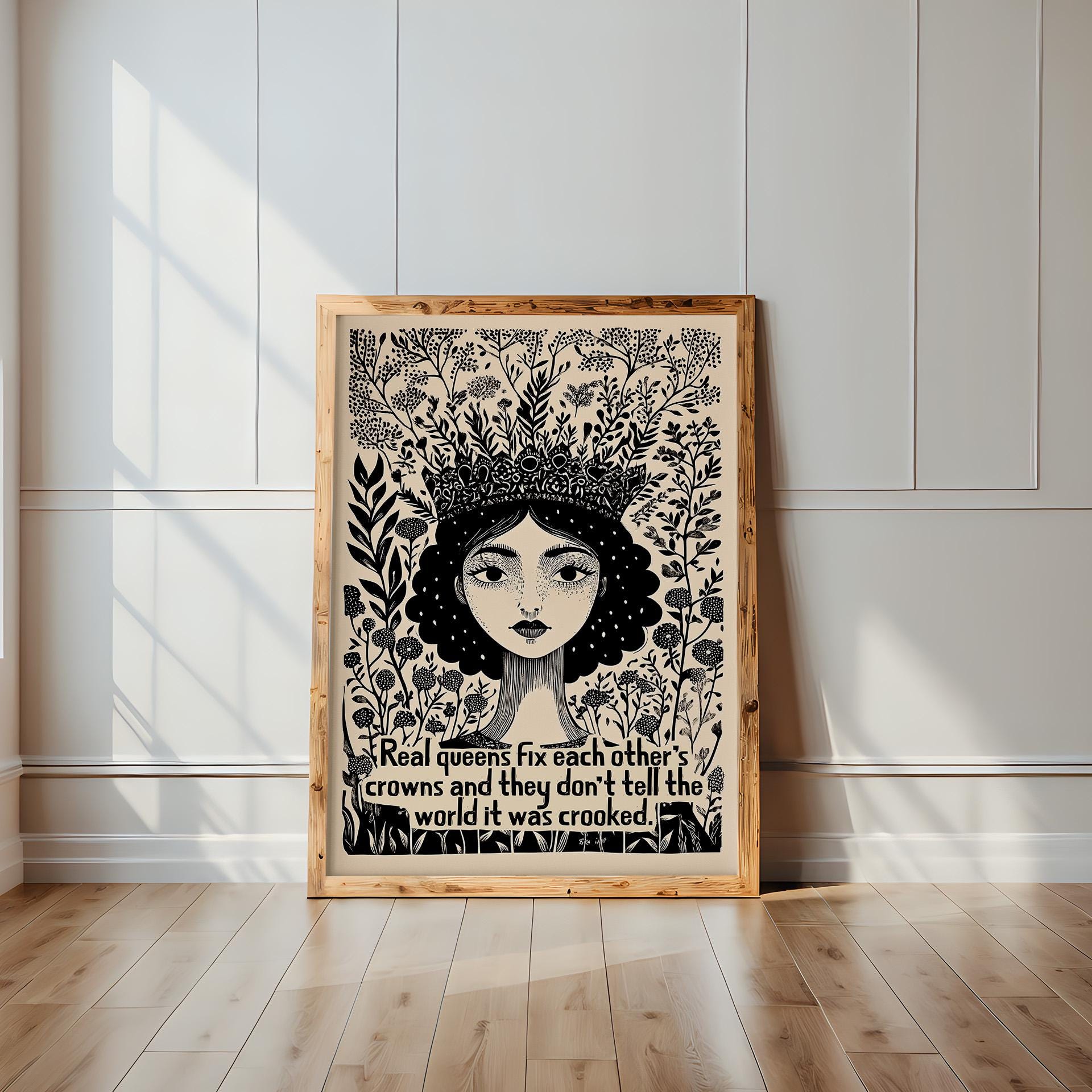 Feminist Wall Art, Female Empowerment, Real Queens Fix Each Other's ...
