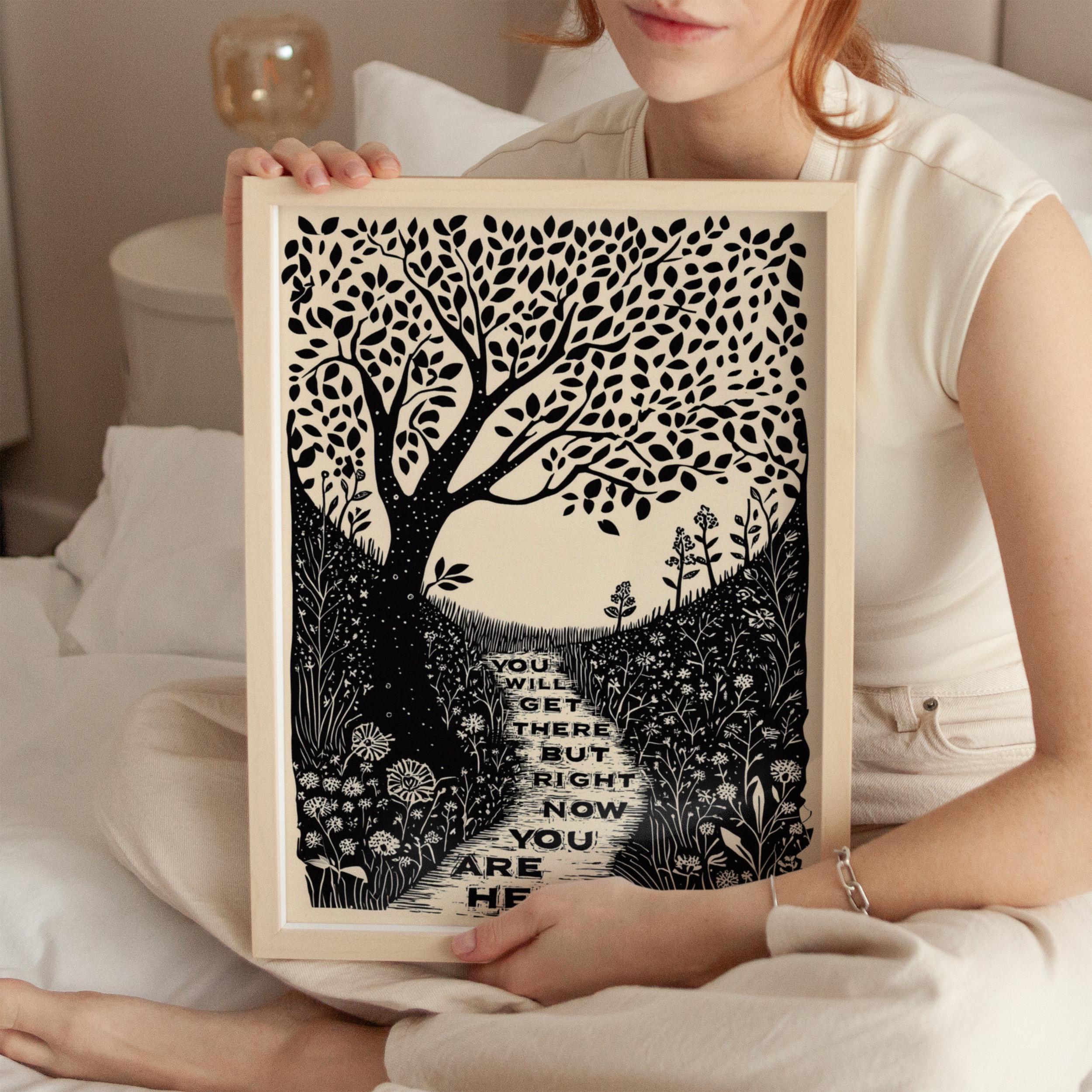 You Are Here Inspirational Art, Empowerment Wall Print, Motivational ...
