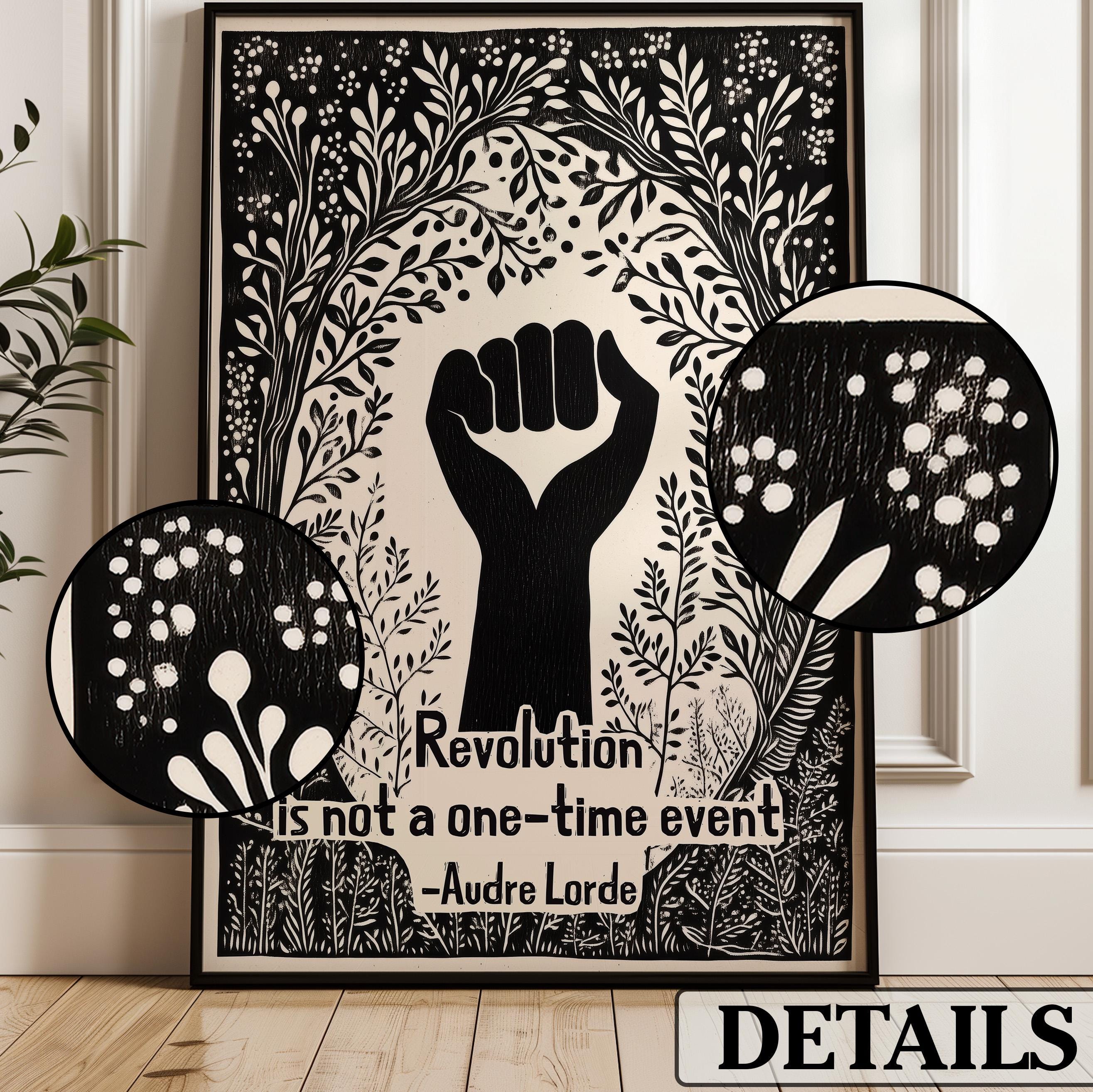 Feminist Wall Art Print, Audre Lorde Quote, Revolution is Not a One ...