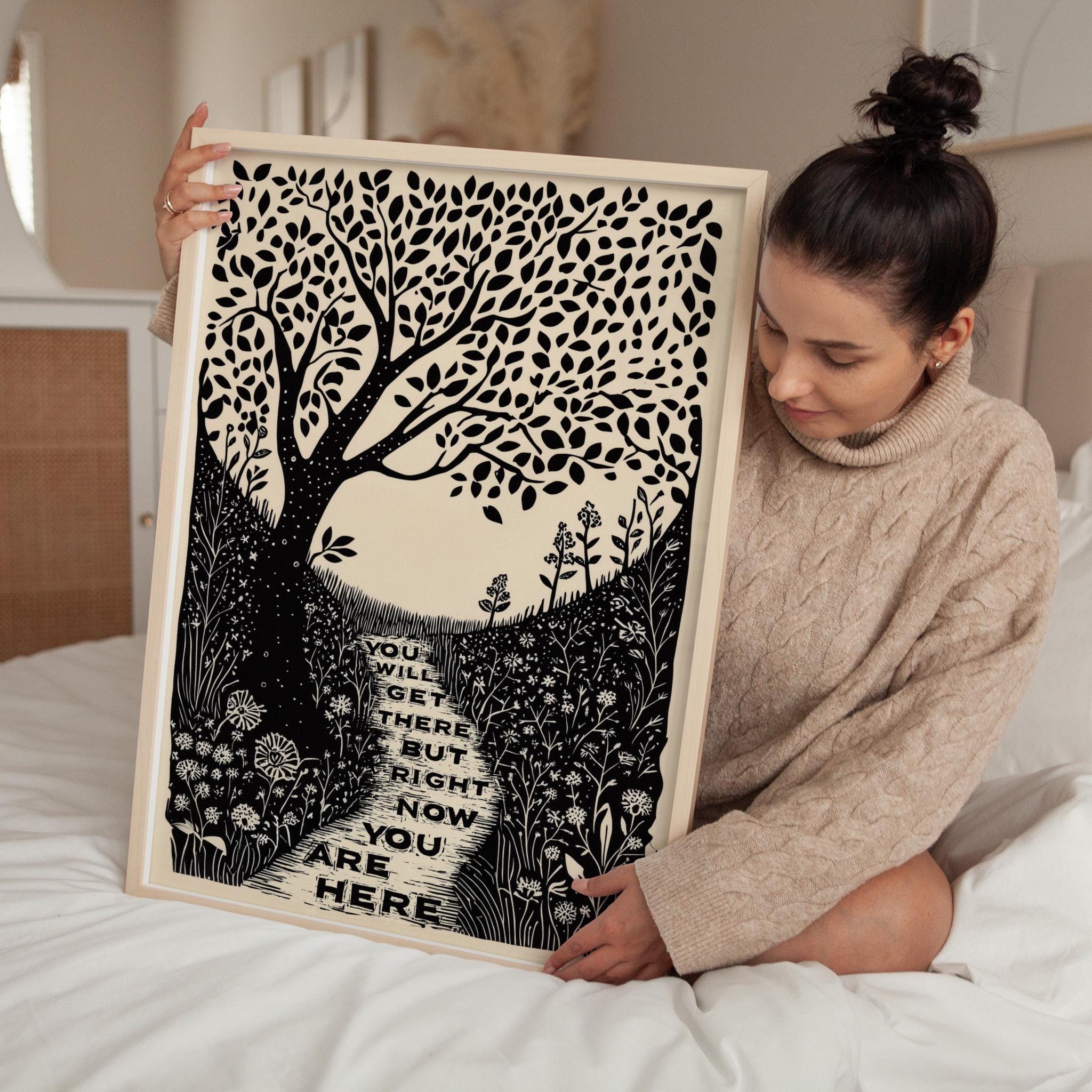 You Are Here Inspirational Art, Empowerment Wall Print, Motivational ...