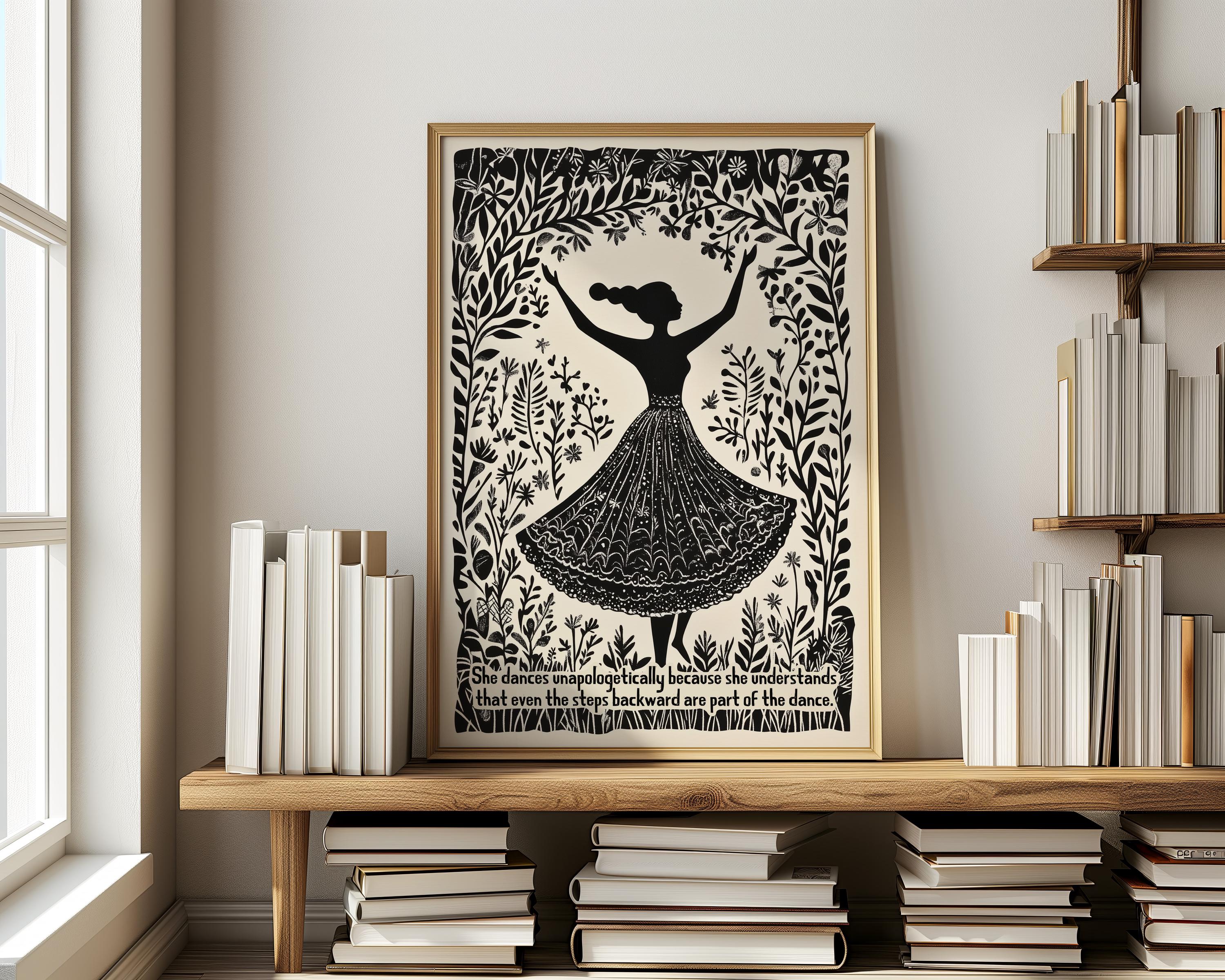 Resilient Woman Art Print, She Dances Unapologetically, Feminist ...