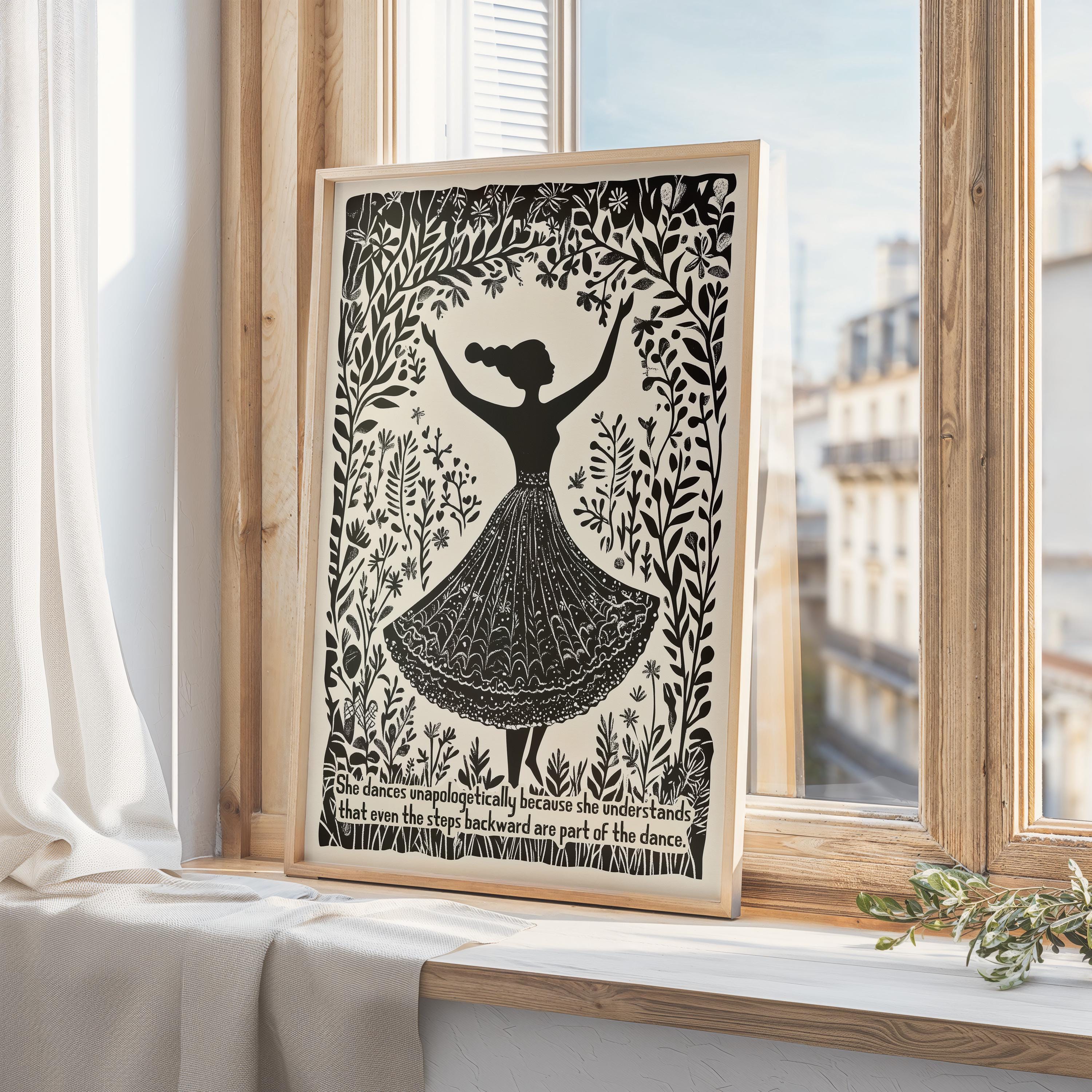Resilient Woman Art Print, She Dances Unapologetically, Feminist ...