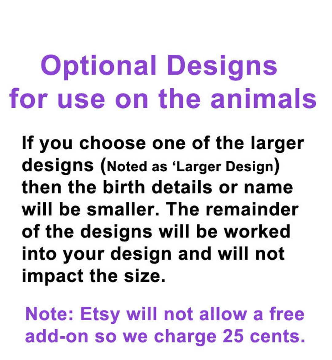 Optional Design on Animal - Etsy