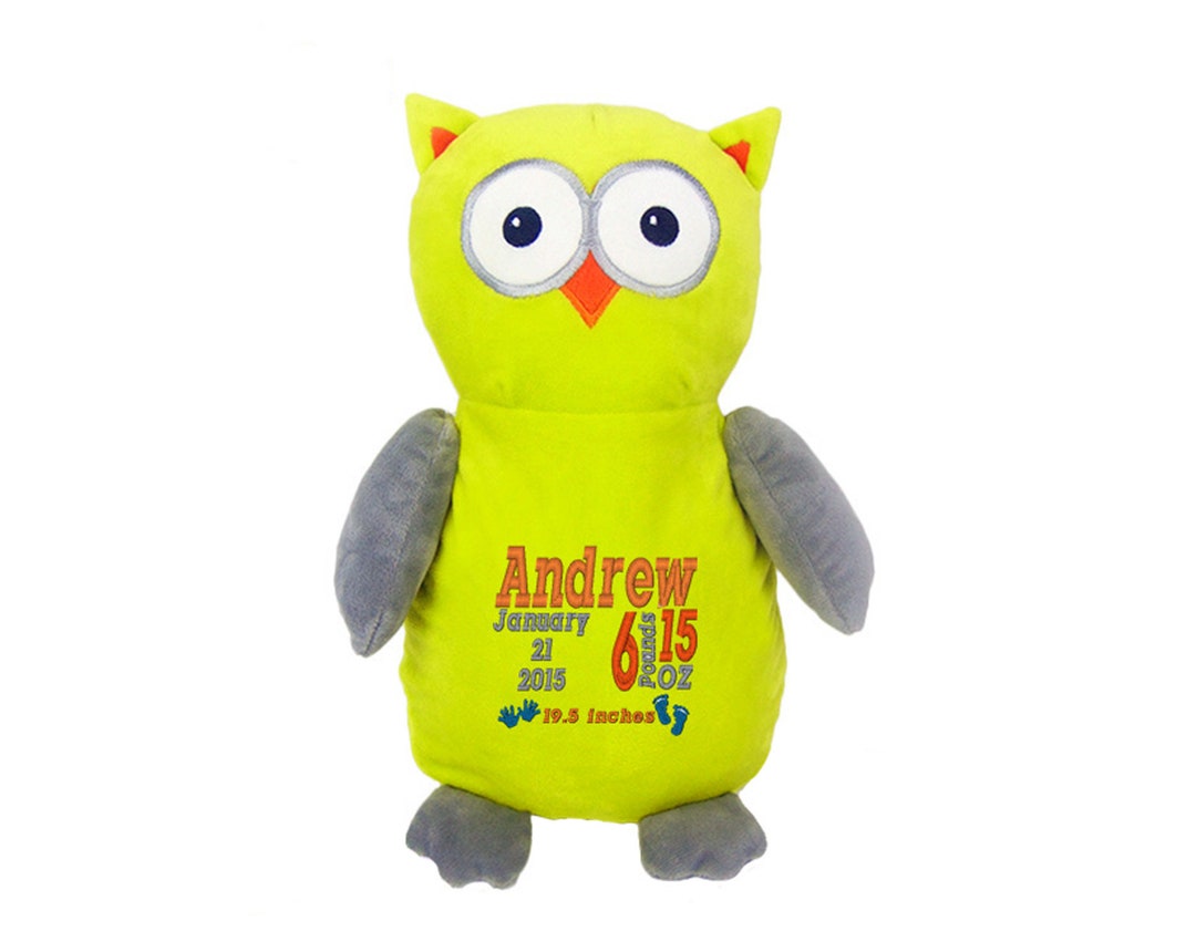 Personalized Cubbies Green Apple Owl - Etsy