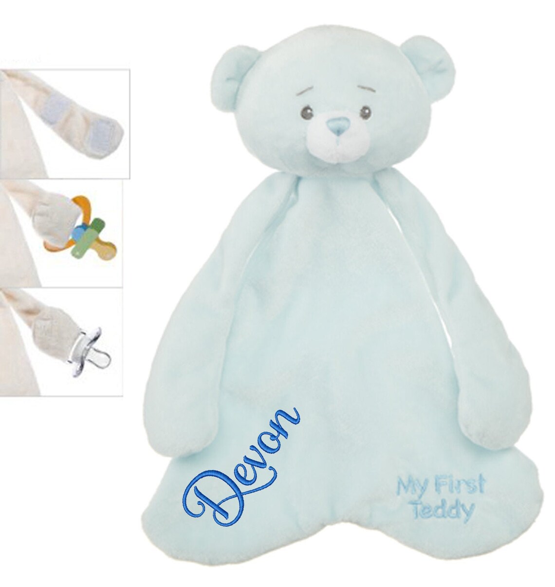 Blue Bear Pacifier Cozy Pacifier Holder Pacifier Clip Teddy | Etsy