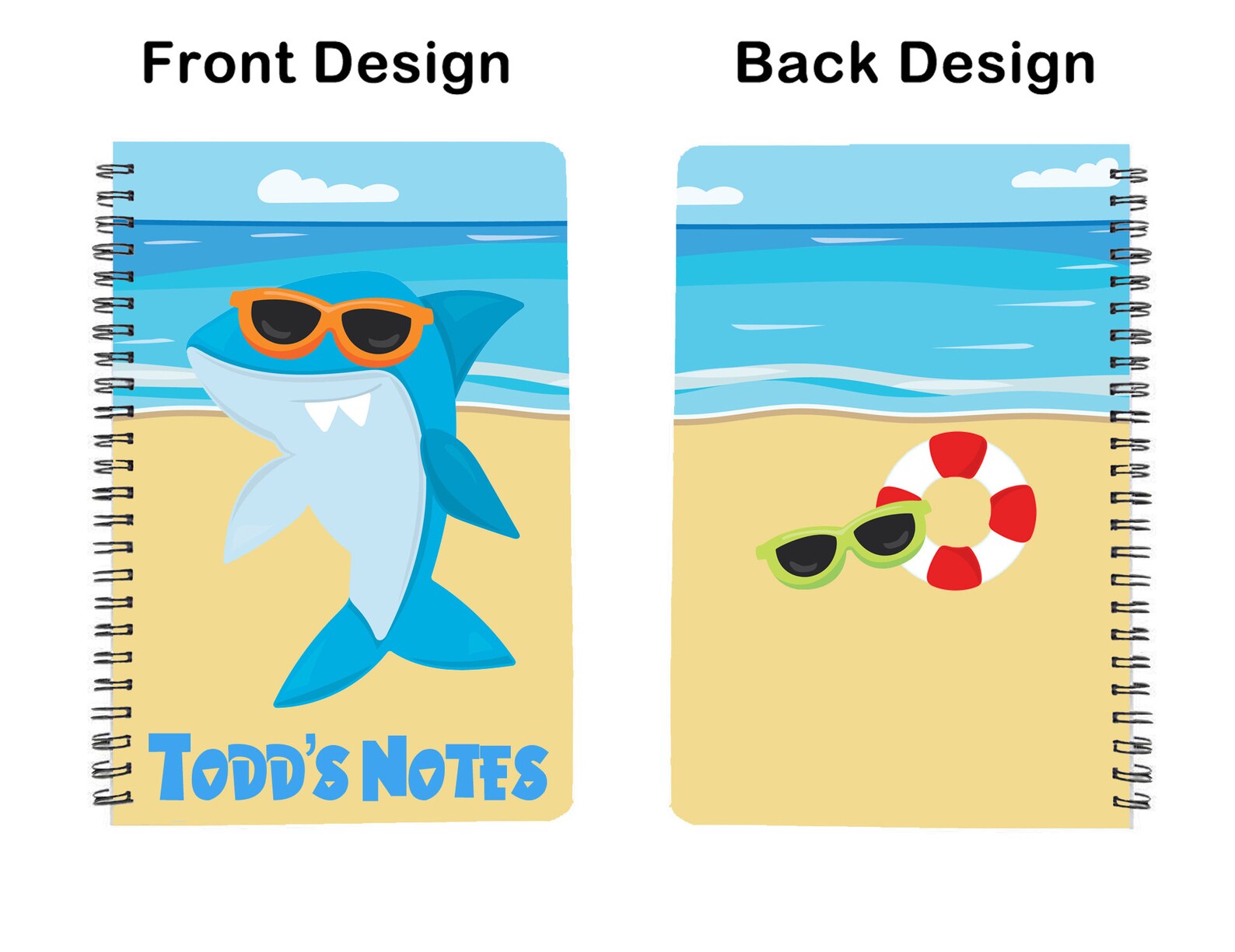 Shark Notebook Baby Shark Inspired Personalized Spiral - Etsy