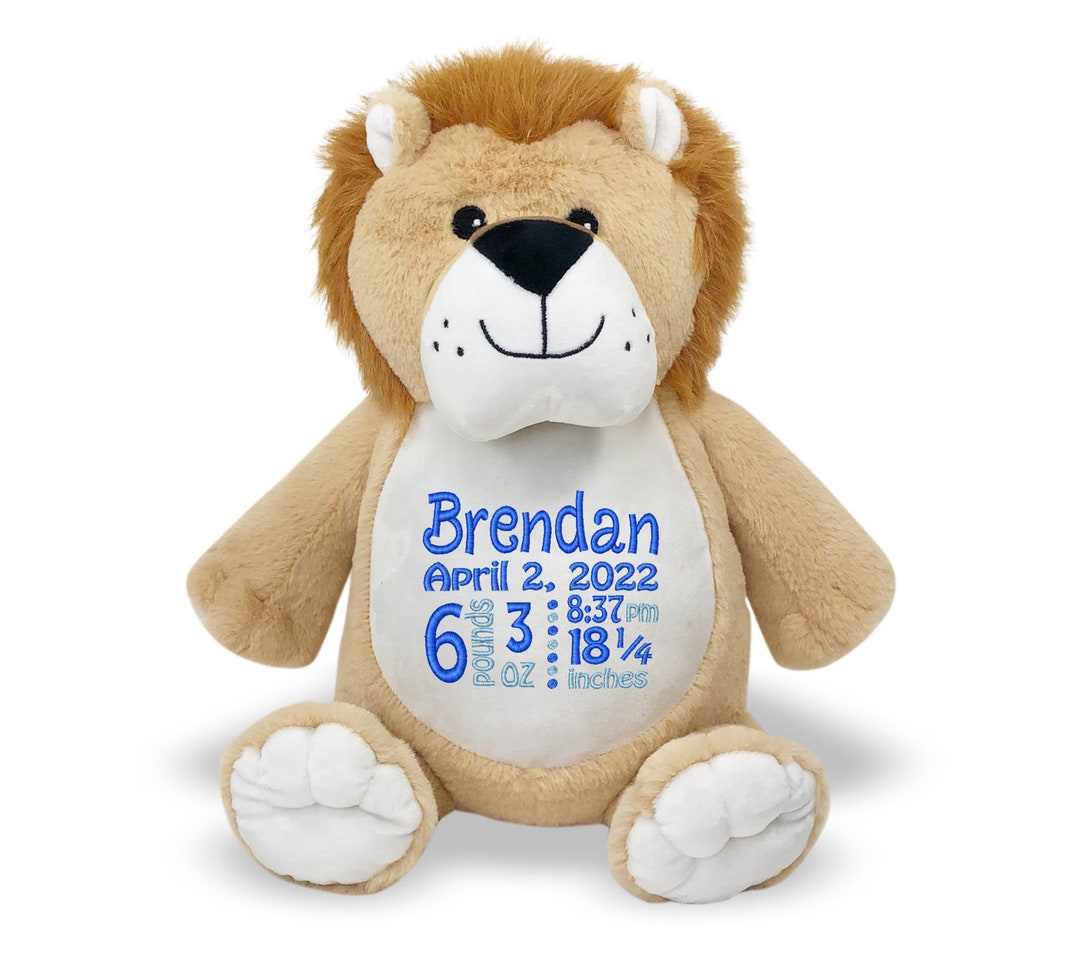 Cuddly Lion, Customized Gift, Baby Shower Gift, Stuffed Animal, Teddy ...