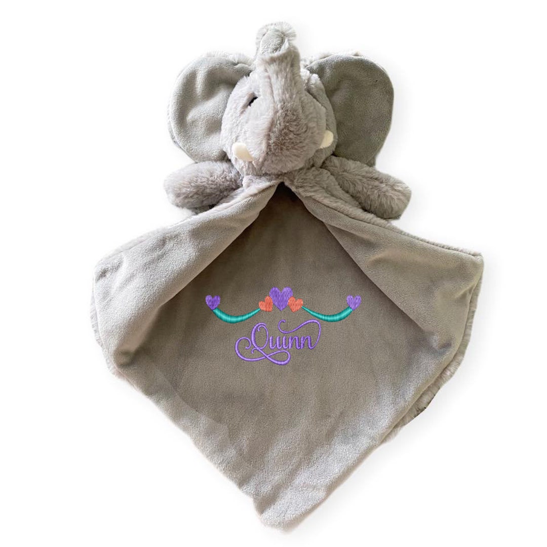 Personalized Security Blanket With Elephant Head, Embroidered Lovie ...