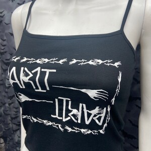 Part 1 Black Crop Tank Top Punk Anarcho - Etsy