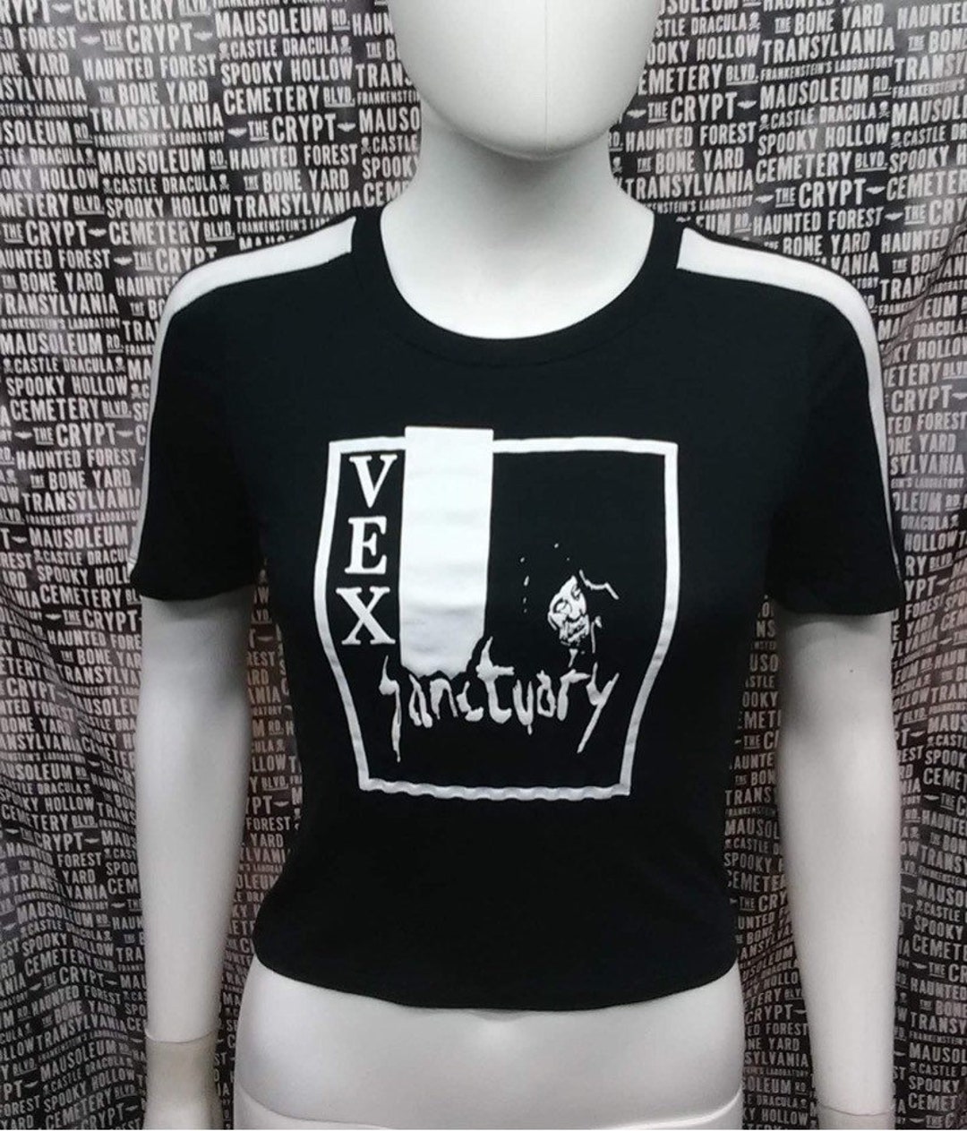 Vex Sanctuary Fashion Striped Sleeves Top Punk Anarcho Goth - Etsy