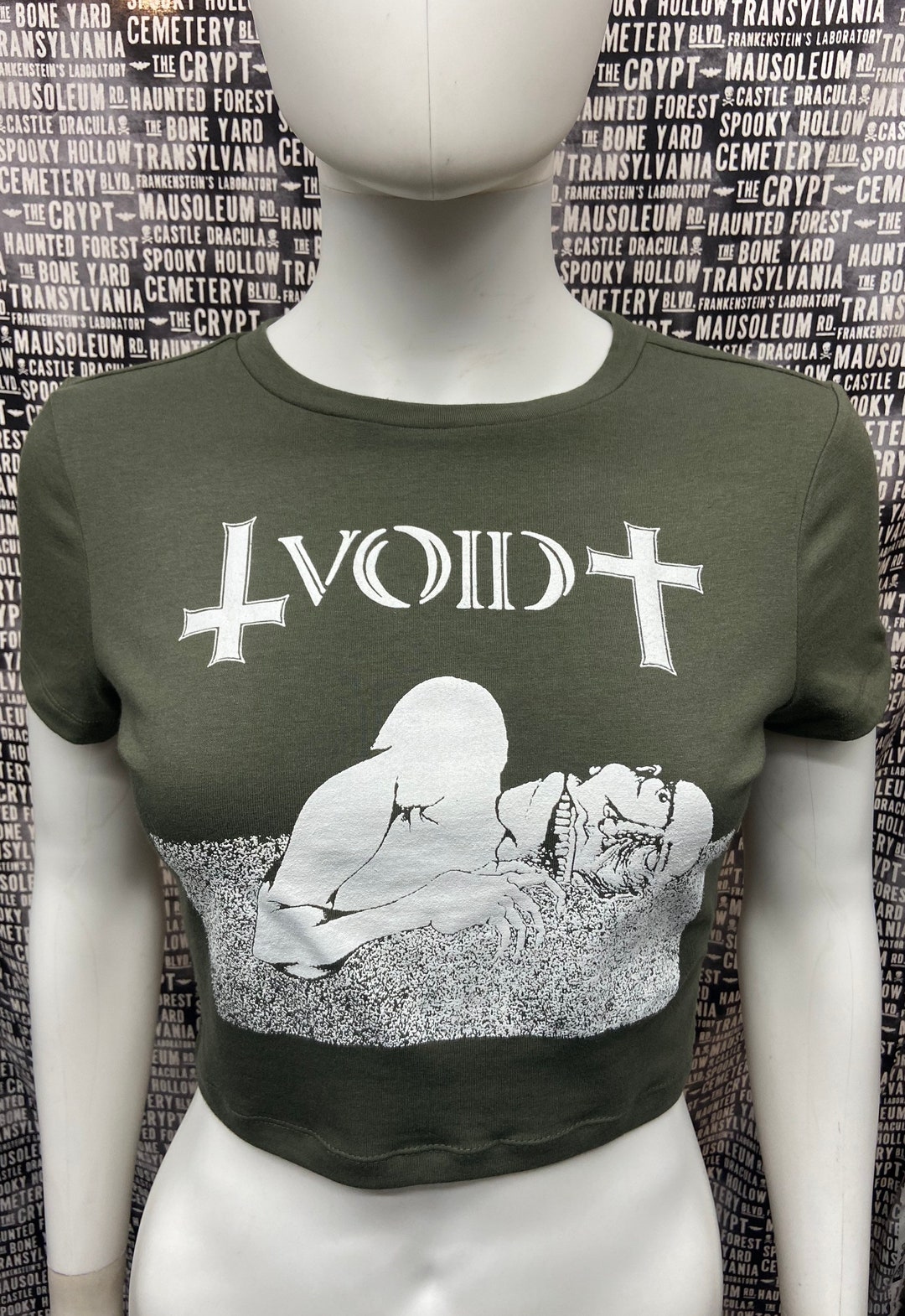Void Fashion Forest Green Cropped Short Sleeve Top Hardcore Punk - Etsy
