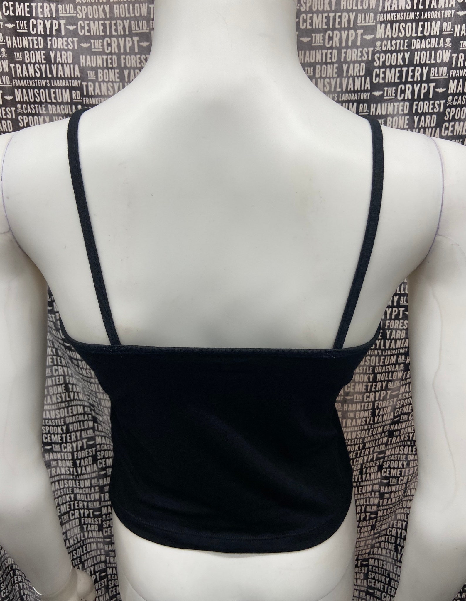 Tank Top Skeletons in a Coffin Black Crop Top Sleeveless Goth Deathrock ...