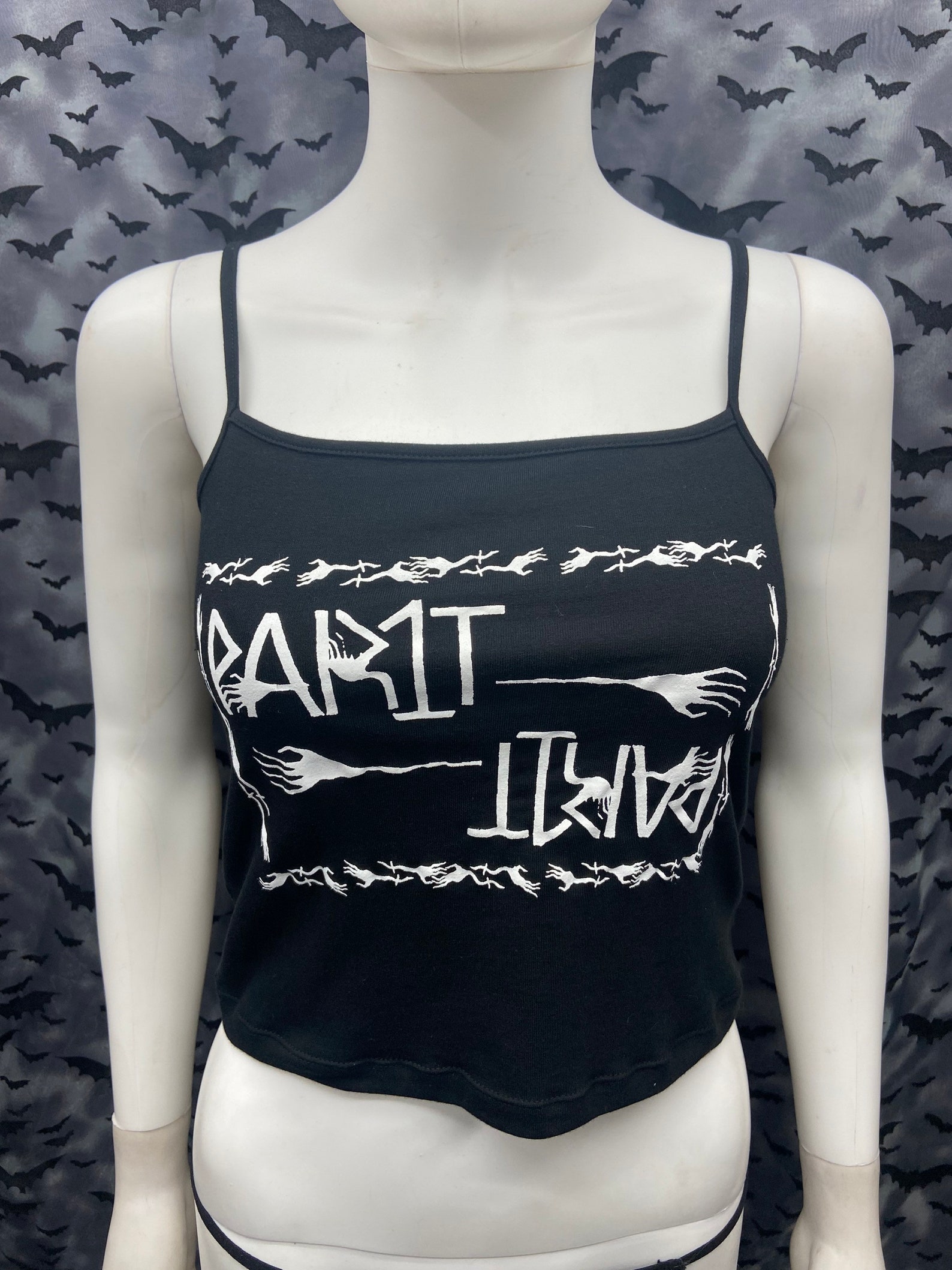 Part 1 Black Crop Tank Top Punk Anarcho - Etsy