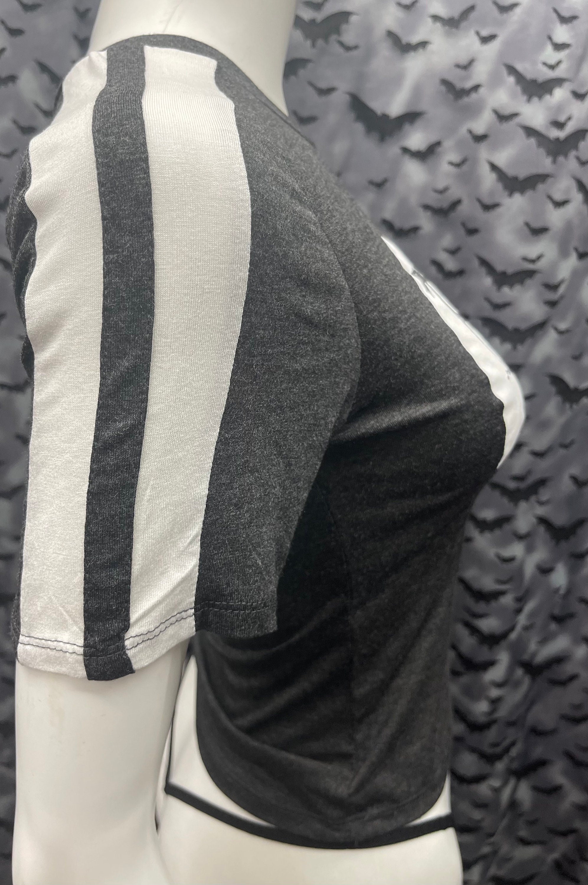 Batcave fashion striped sleeves top goth deathrock gothic | Etsy