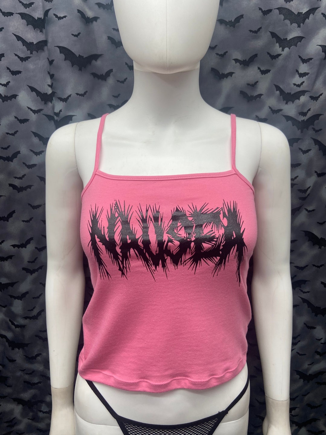 Nausea Pink Crop Tank Top Crust Punk D Beat - Etsy