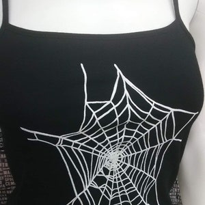 Tank Top With Spiderwebs Black Crop Top Sleeveless Goth Deathrock ...