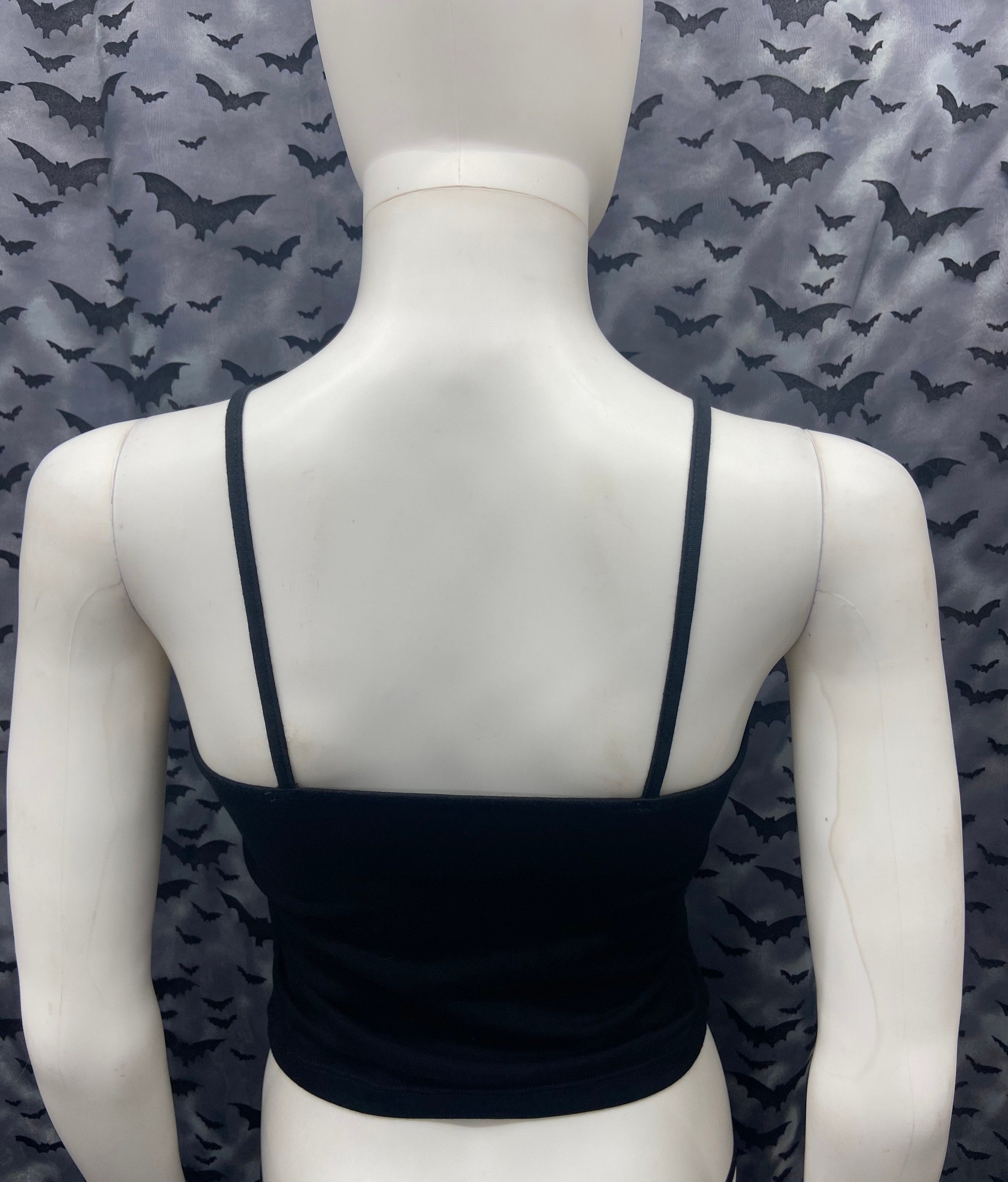 Part 1 black crop tank top punk anarcho | Etsy