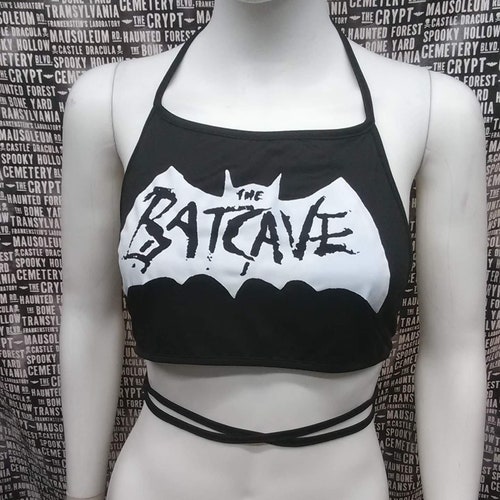 The Batcave Black Crop Tank Top Goth Gothic Deathrock Punk Etsy