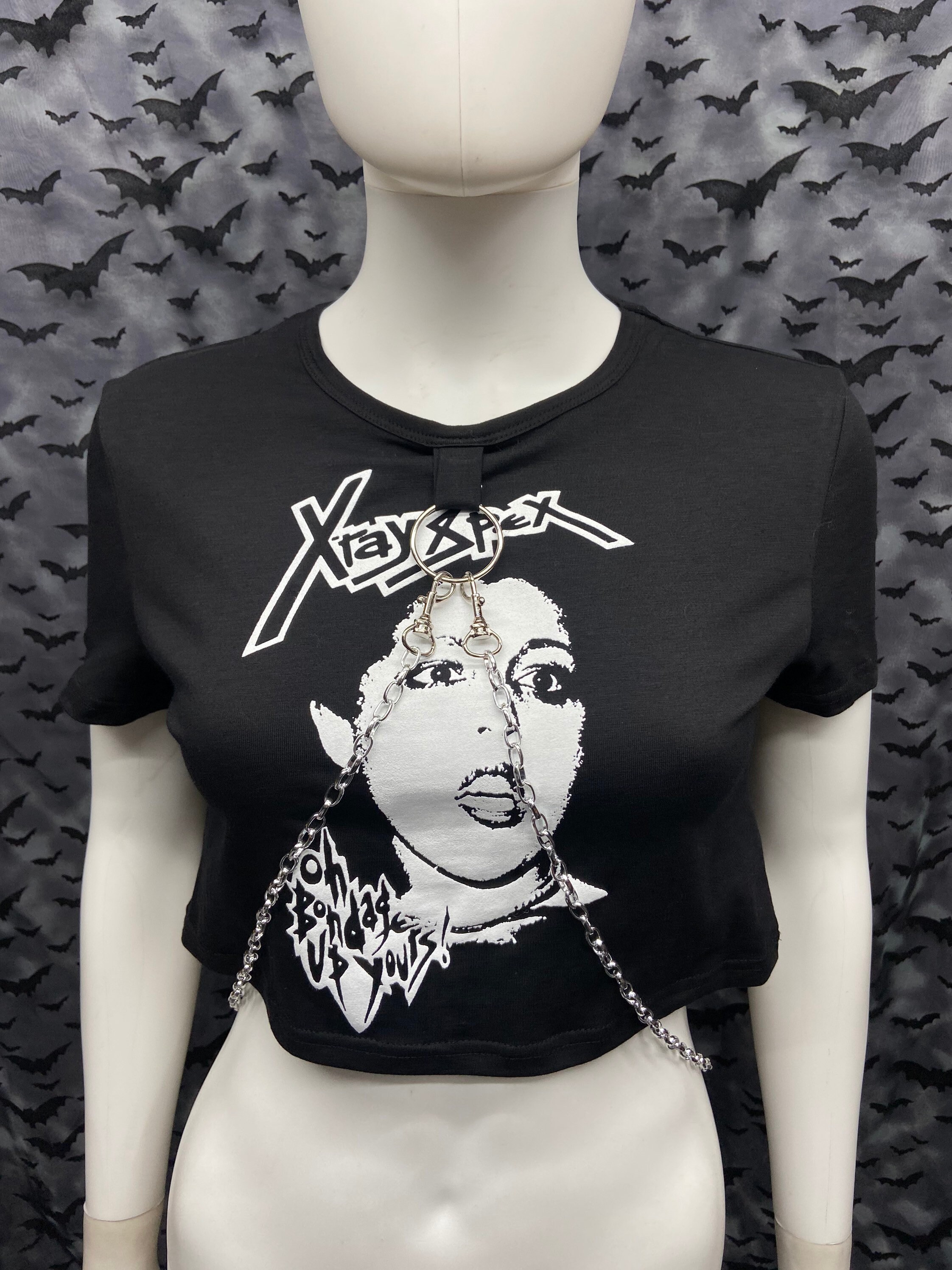 X-Ray Spex fashion chain straps bondage short sleeved top punk | Etsy