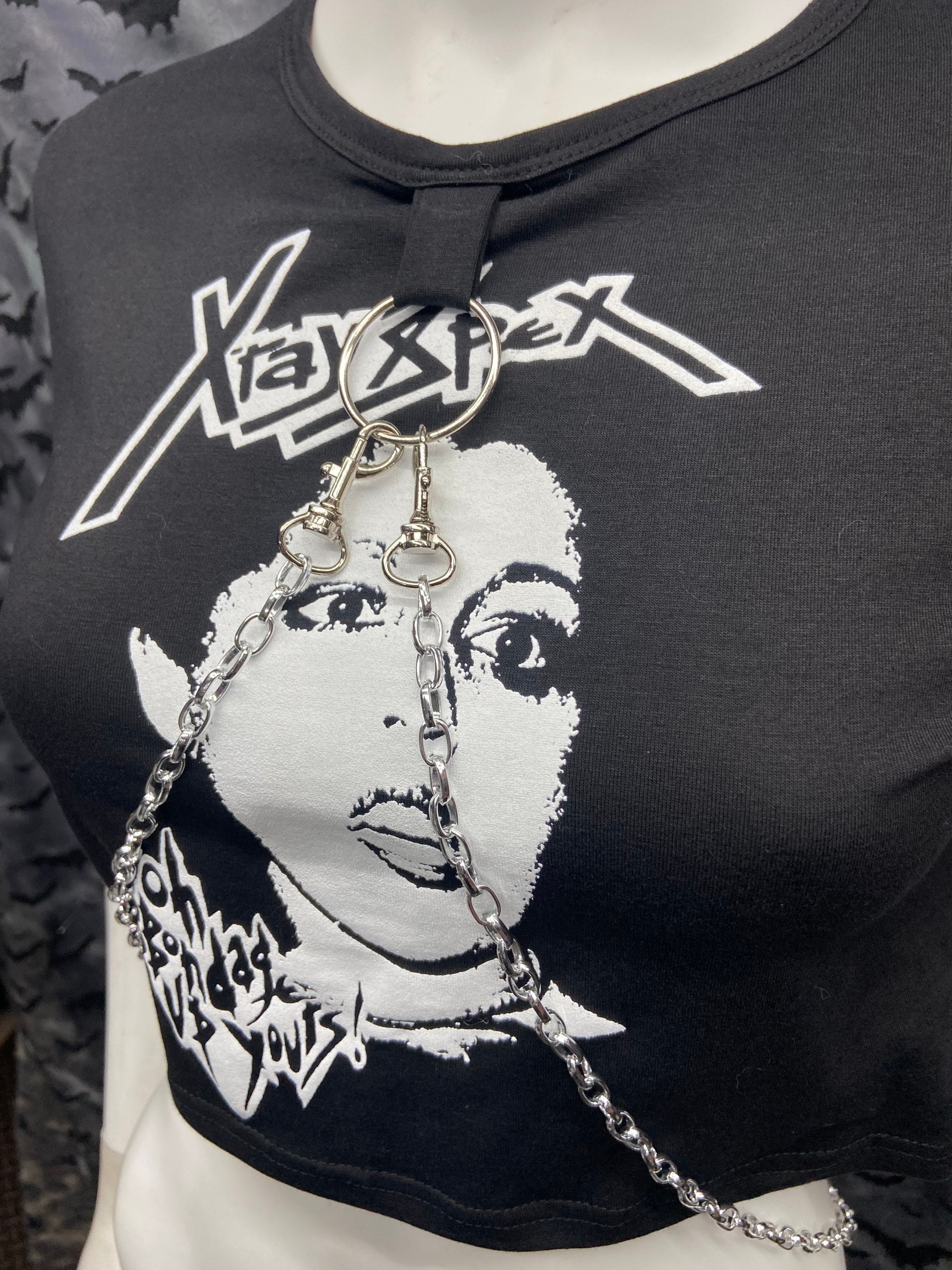 X-Ray Spex fashion chain straps bondage short sleeved top punk | Etsy