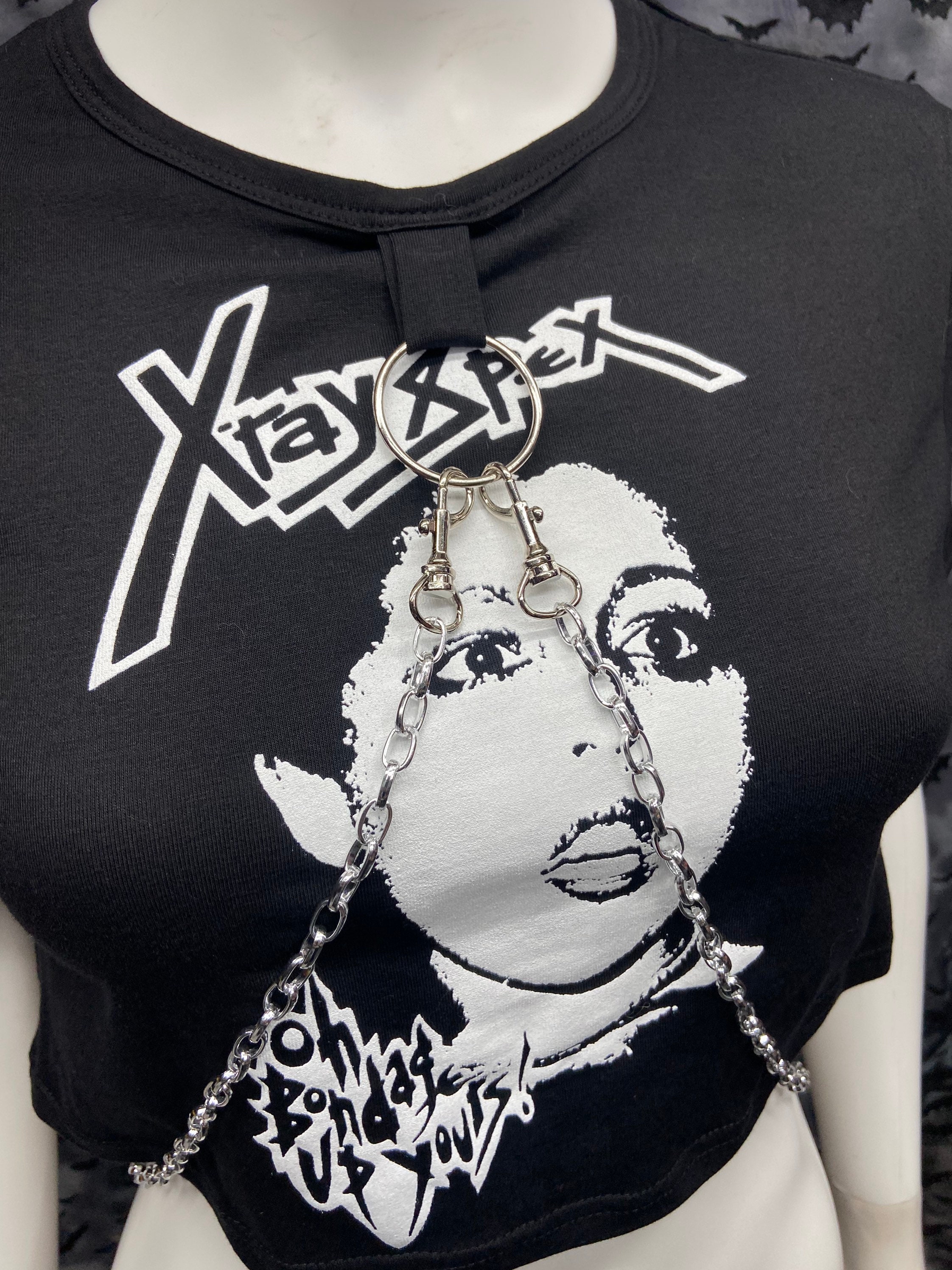X-Ray Spex fashion chain straps bondage short sleeved top punk | Etsy